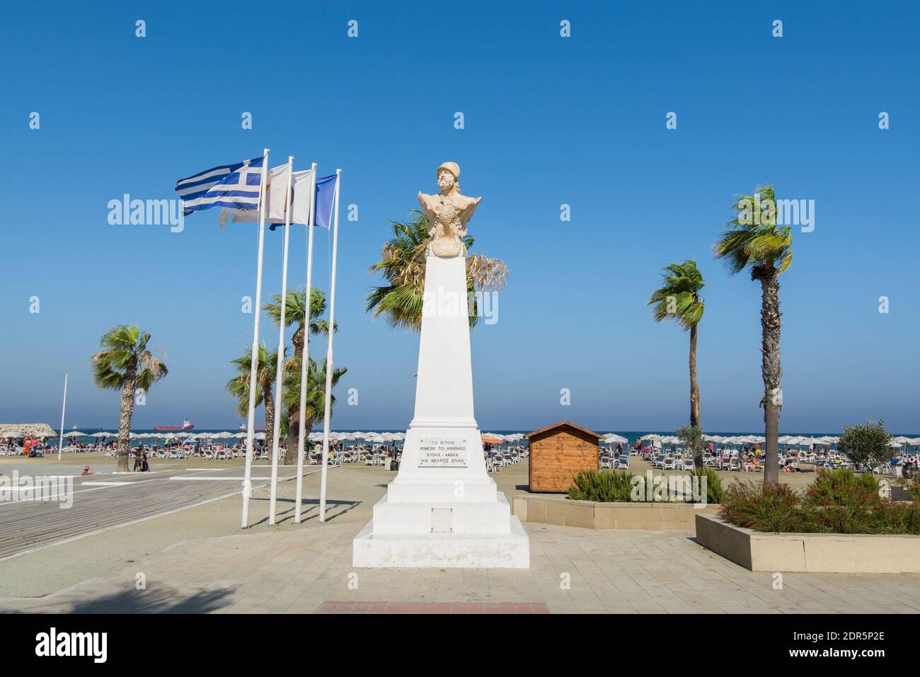 Statue of General Cimon or Kimon in Beach of Larnaca, Cyprus, an ...