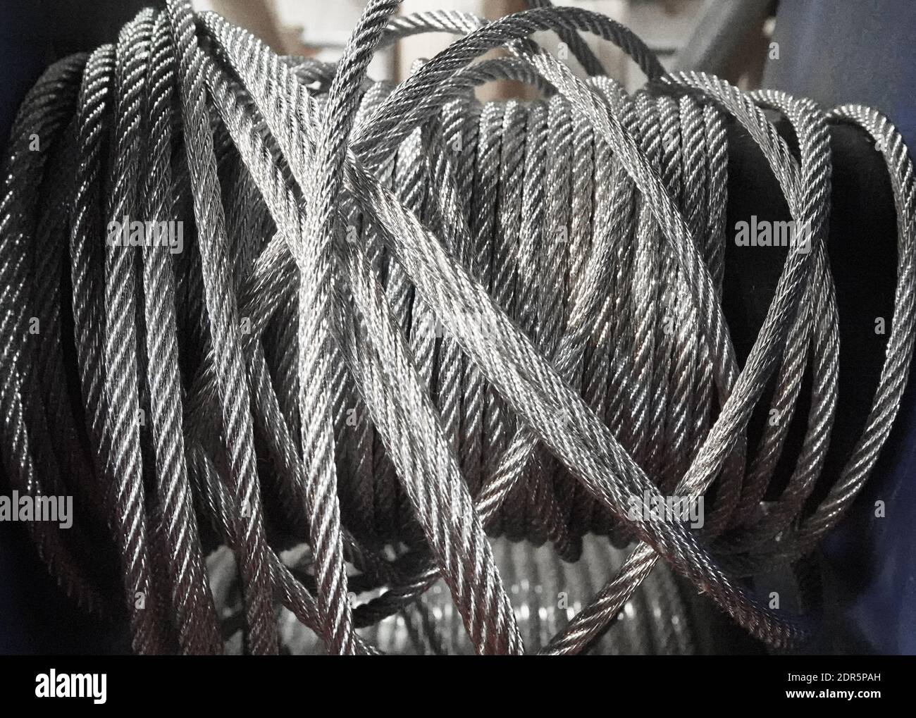 Close up of steel cable Stock Photo - Alamy