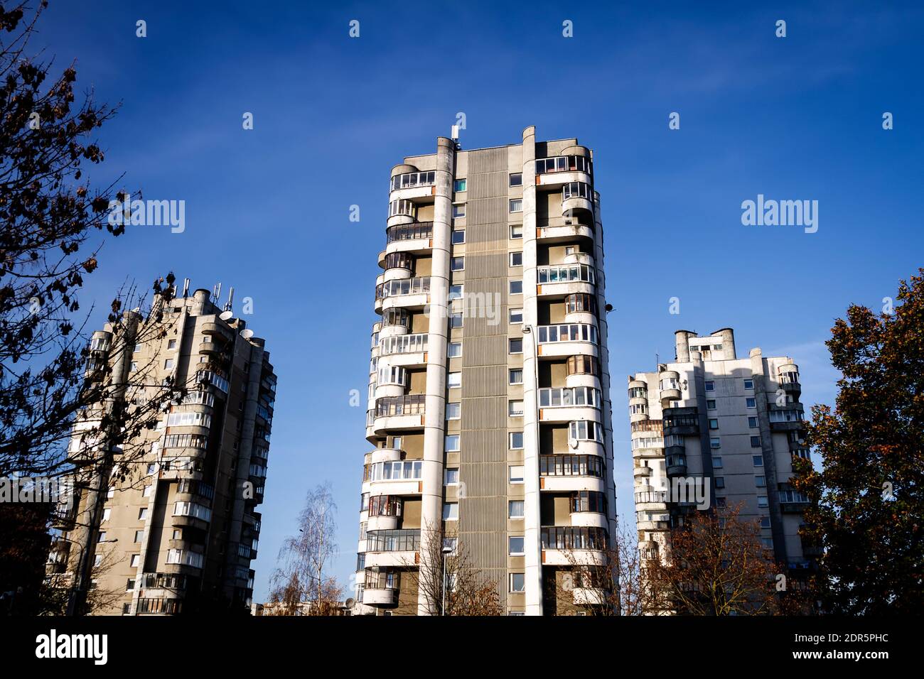 Soviet concrete apartment buildings in Vilnius, Lithuania. Apartment ...