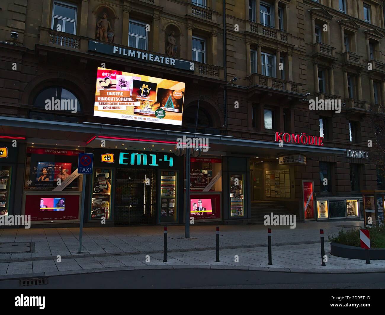 Entrance of cinema auditoriums EM of Innenstadtkinos in historic old ...