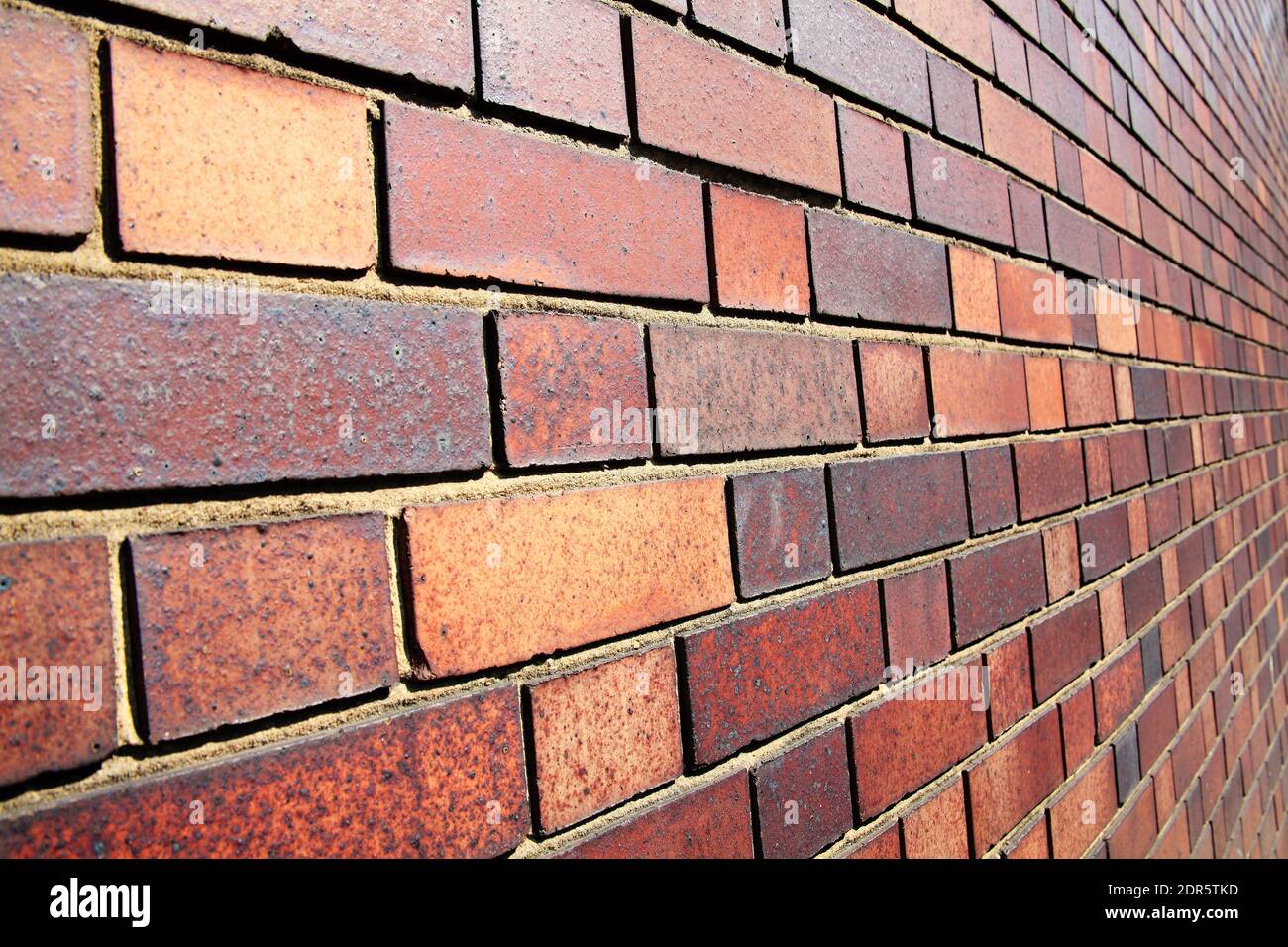 Modern red brick wall background with a diminishing perspective Stock ...