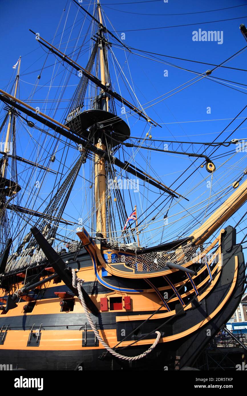 HMS Victory flagship at the Battle of Trafalgar in 1805 of Admiral Lord ...