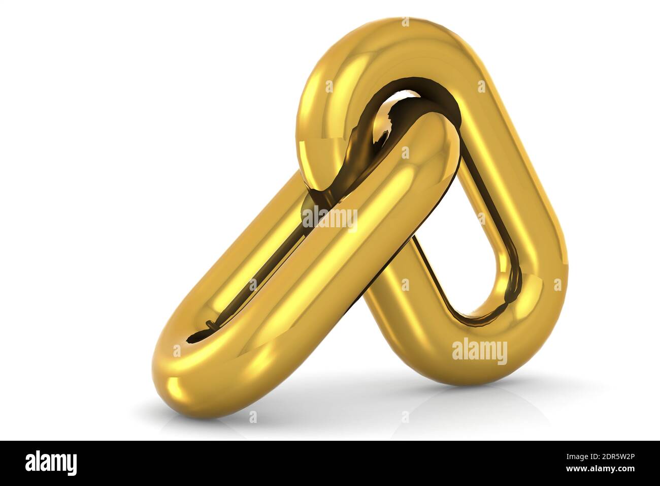A 3D rendering illustration of a golden chain tight together isolated ...