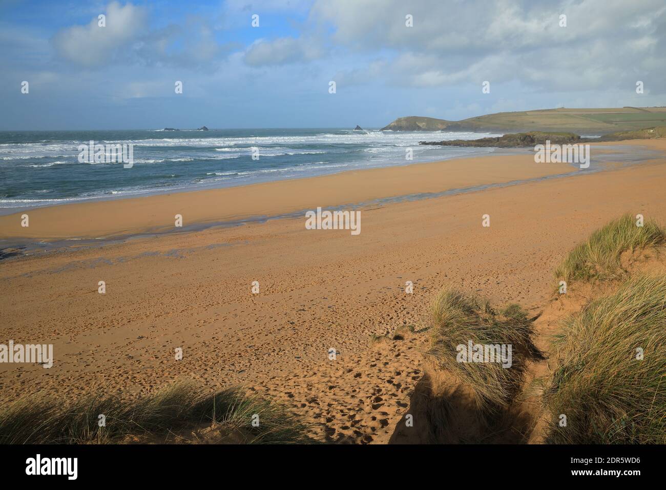 Constantine bay - winter view, North Cornwall, England, UK Stock Photo ...