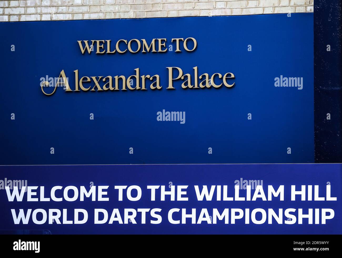 General view of signage inside Alexandra Palace during day six of the ...