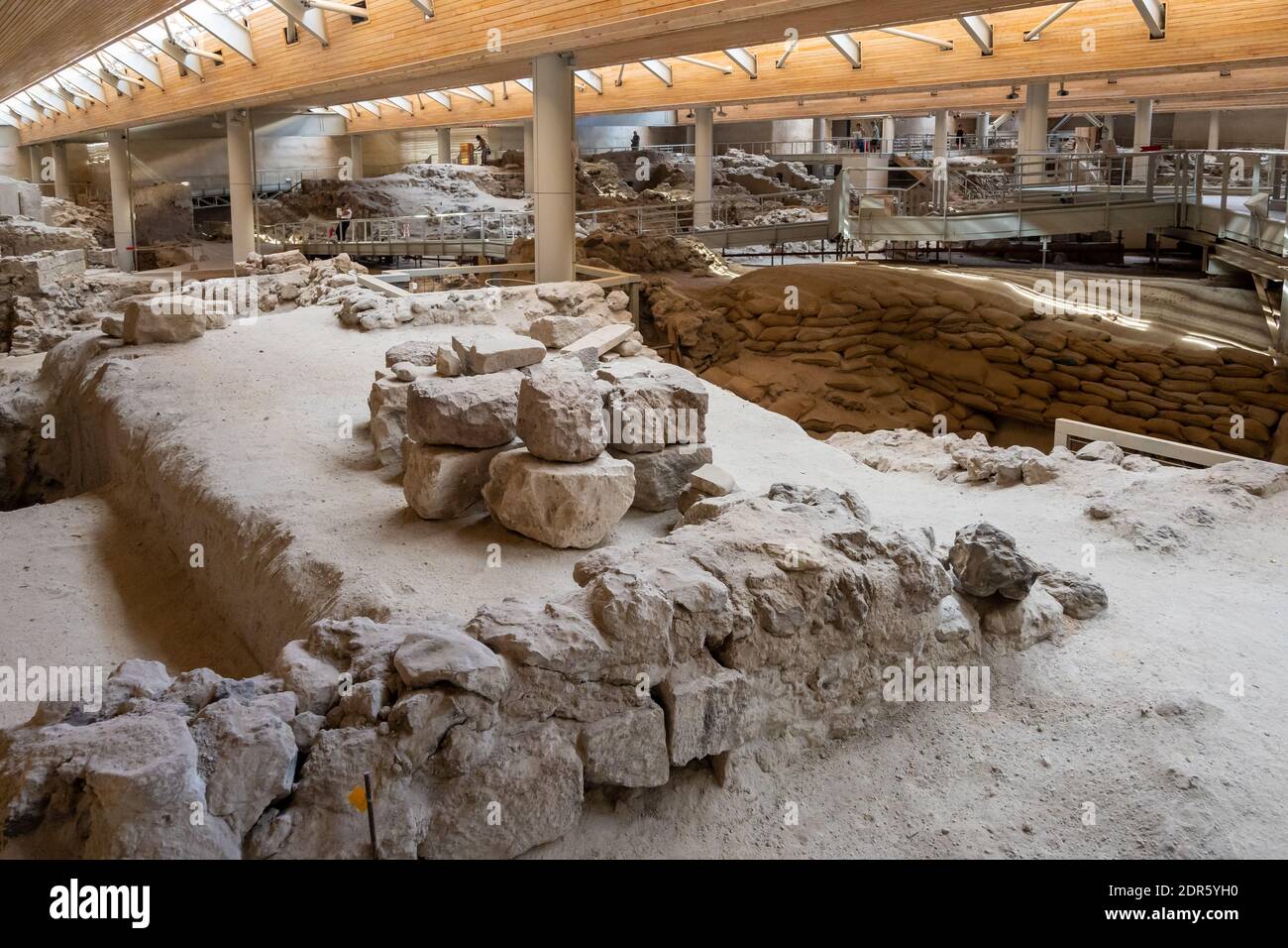 Santorini, Greece - September 18, 2020: Prehistoric town of Akrotiri ...