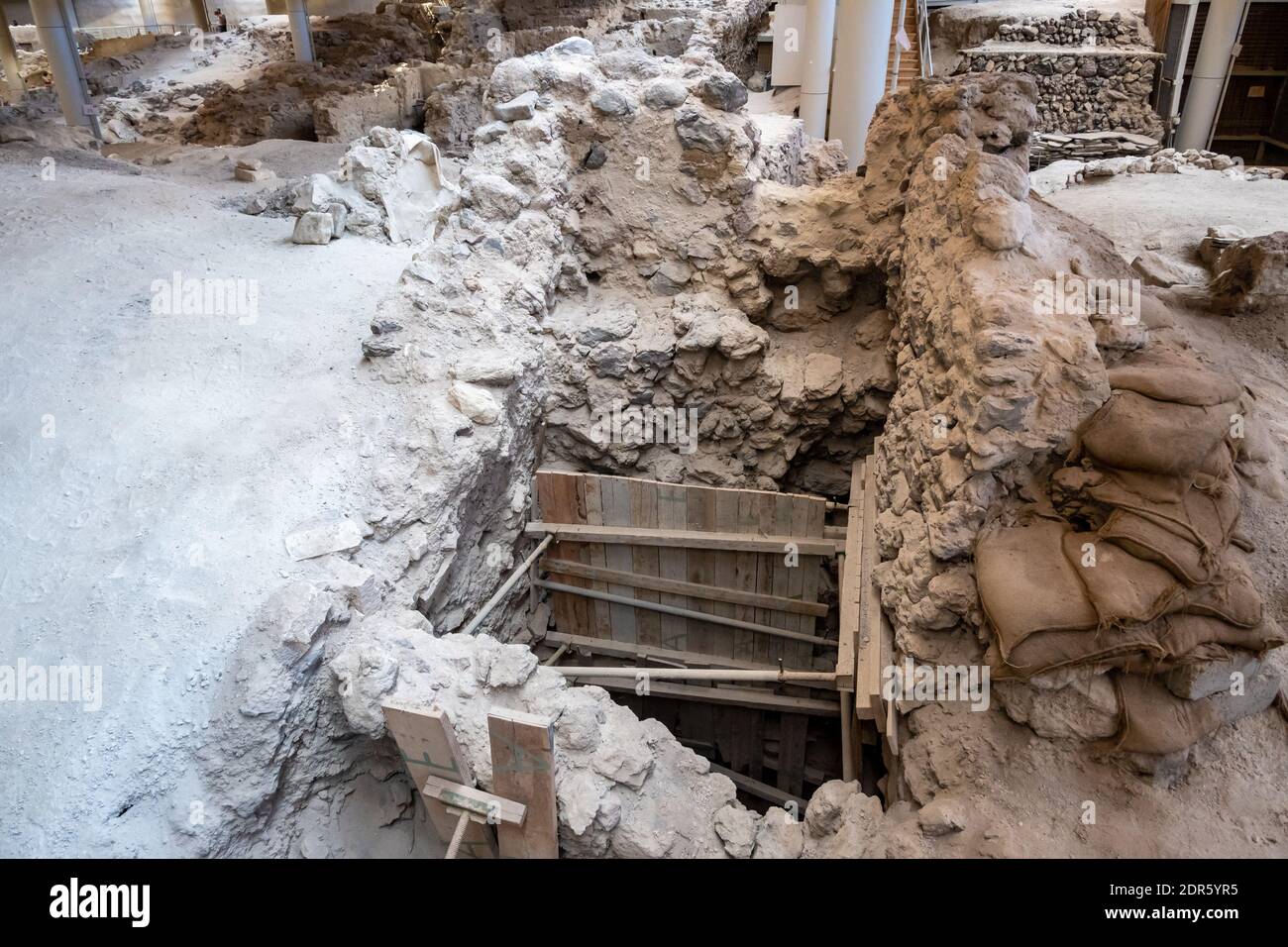 Santorini, Greece - September 18, 2020: Prehistoric town of Akrotiri ...