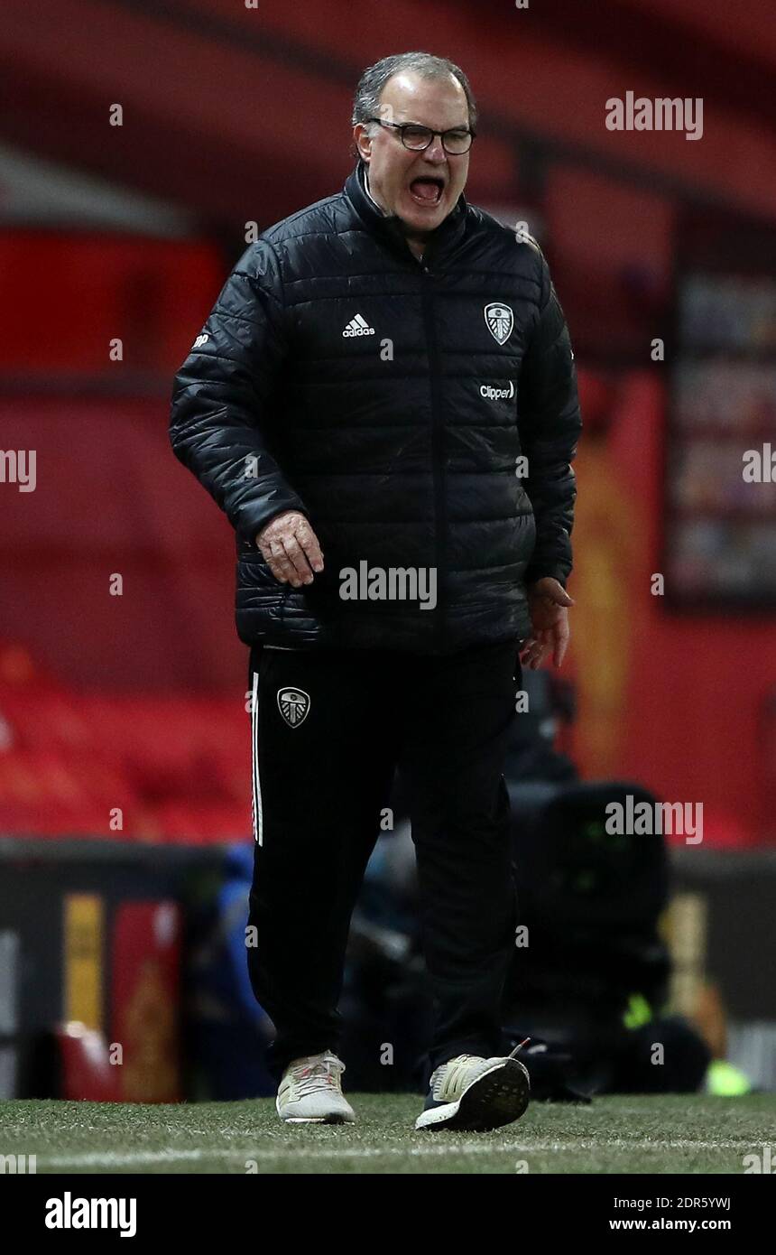 Leeds United manager Marcelo Bielsa instructs his players during the ...