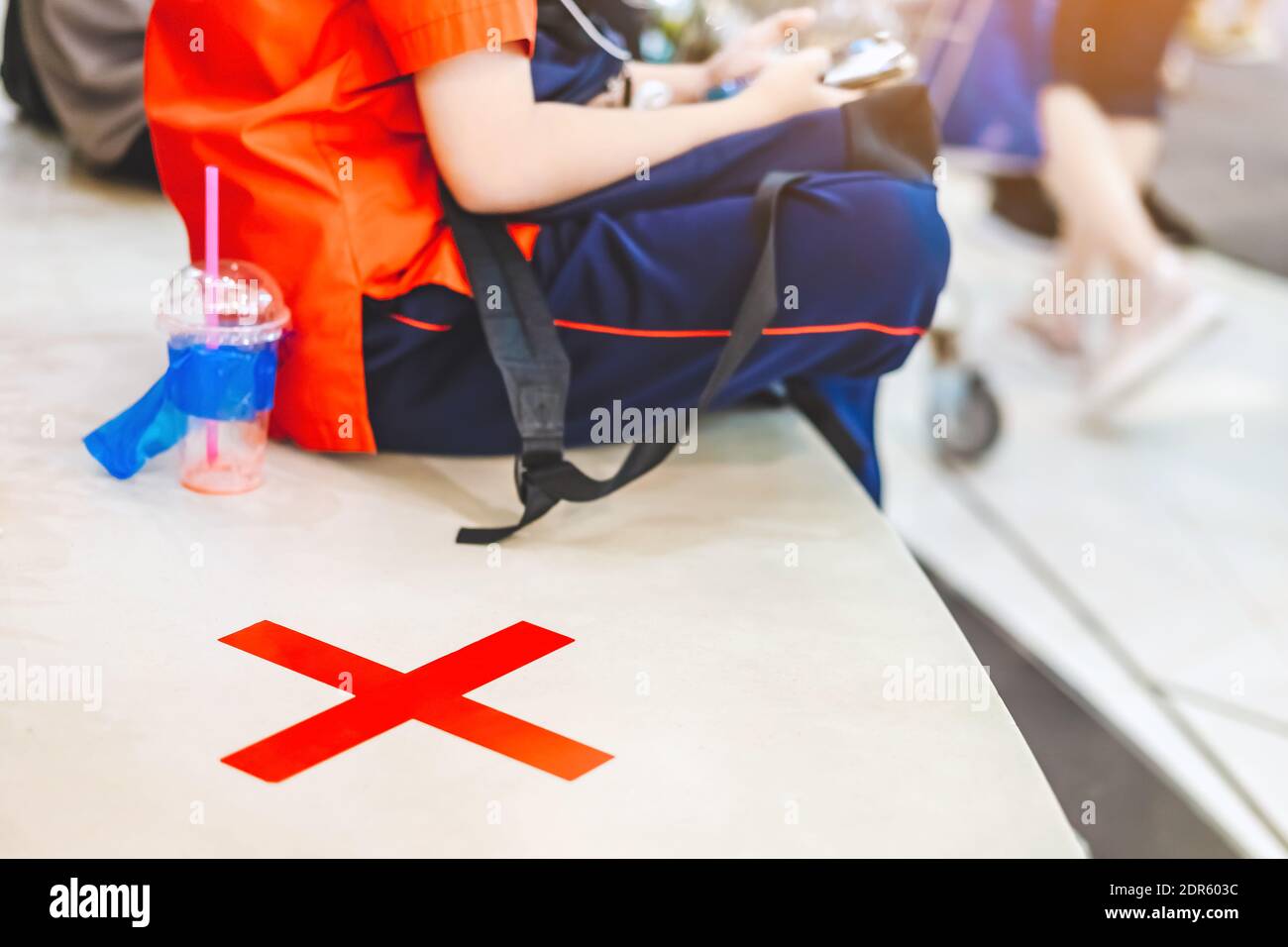 Alternative seating mark for social distance rules in the mall distance ...