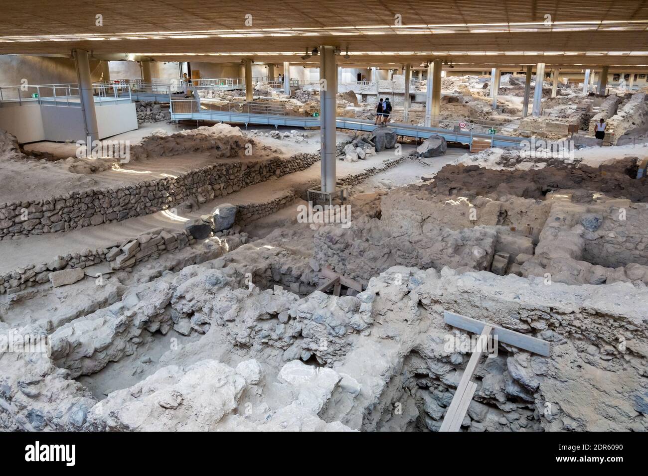 Santorini, Greece - September 18, 2020: Prehistoric town of Akrotiri ...