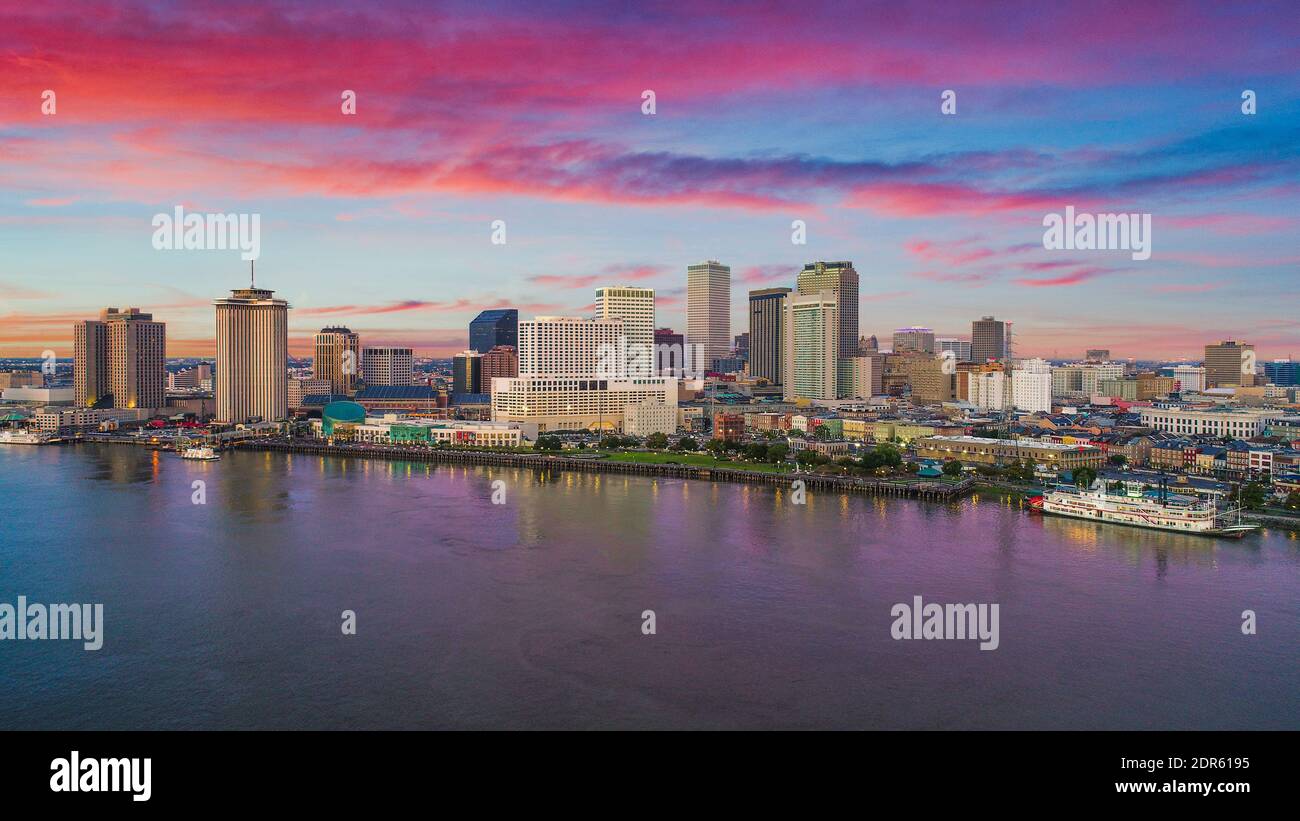 New Orleans, Louisiana, USA Downtown Drone Skyline Aerial Stock Photo ...