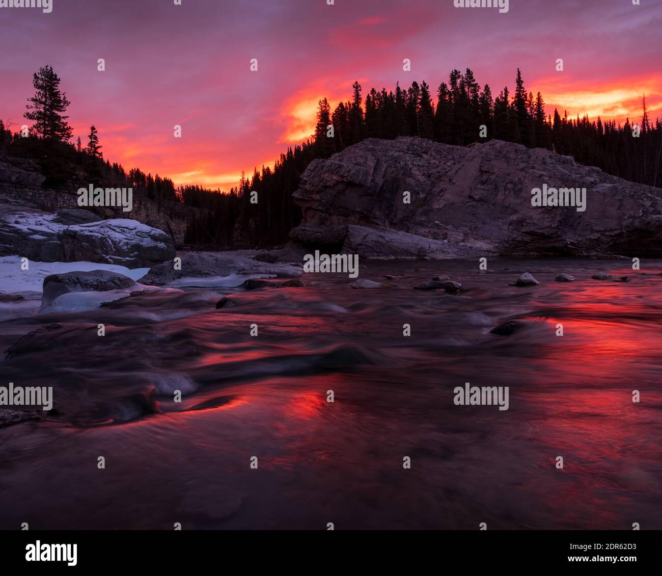 Elbow Falls-Bragg Creek Sunrise, Alberta, Canada Stock Photo - Alamy