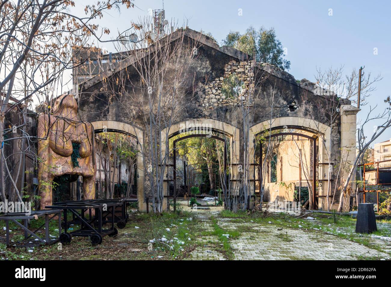 Old historic Beirut train station in Mar Mikhael, Lebanon Stock Photo ...