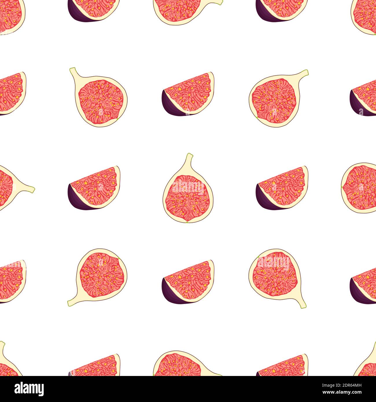Illustration on theme big colored seamless purple fig, bright fruit ...