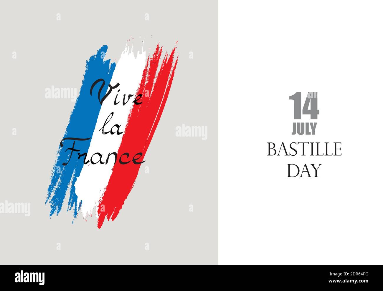 French nacional Bastille day. Flag of France with handwritten lettering ...
