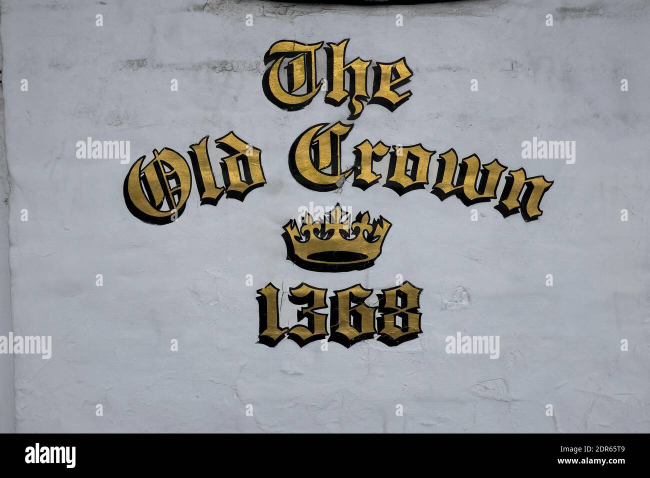 Old English Sign For The Old Crown Medieval Public House In Digbeth ...