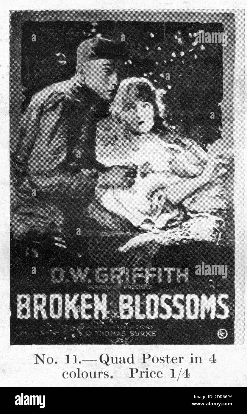 RICHARD BARTHELMESS and LILLIAN GISH in BROKEN BLOSSOMS 1919 director D ...