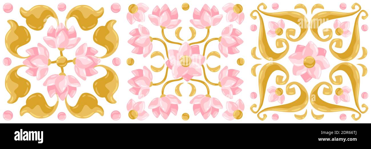 Vector ceramic pattern border Cut Out Stock Images & Pictures - Alamy