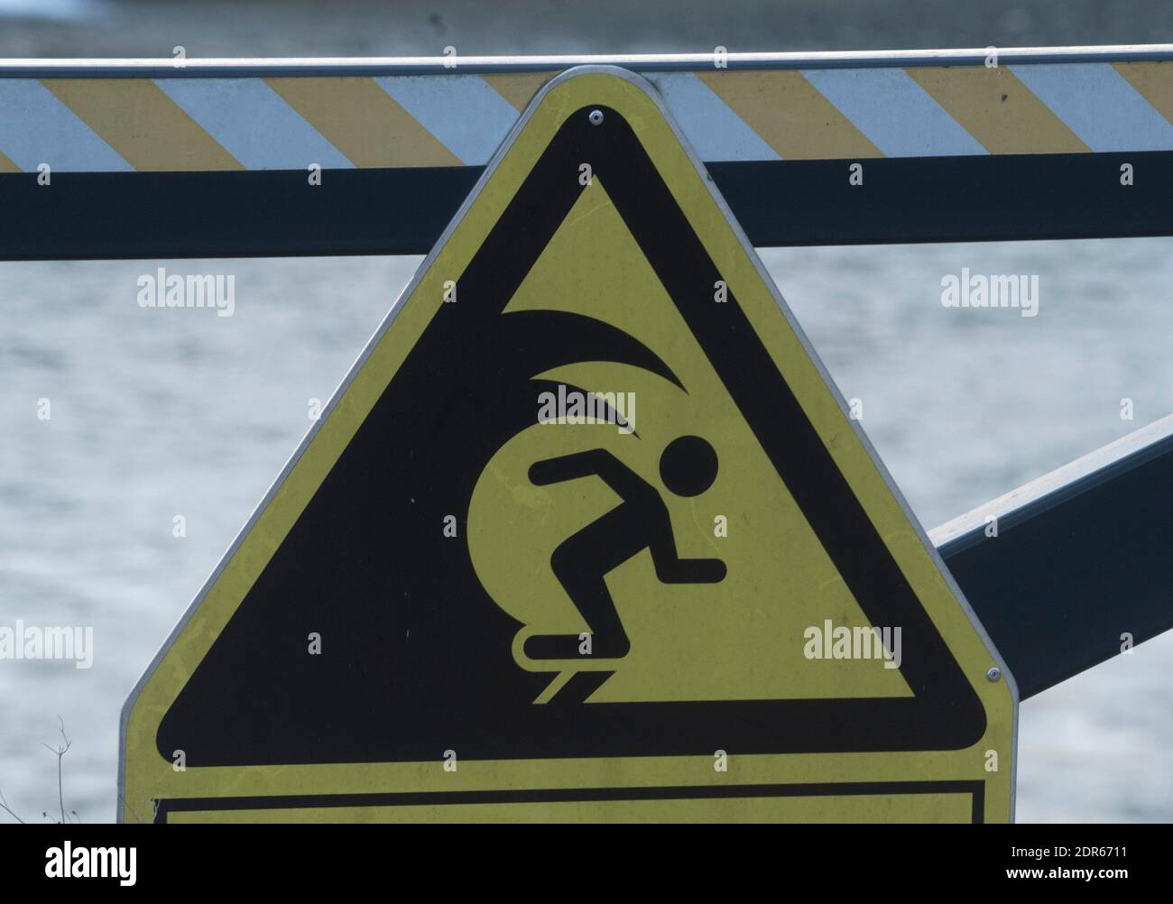 dangers in the port or harbor, sign as warning and for accident ...