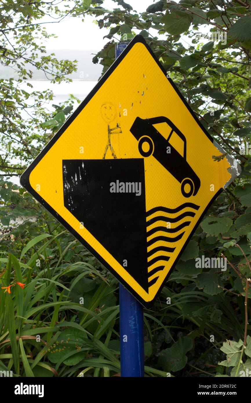 dangers in the port or harbor, sign as warning and for accident ...