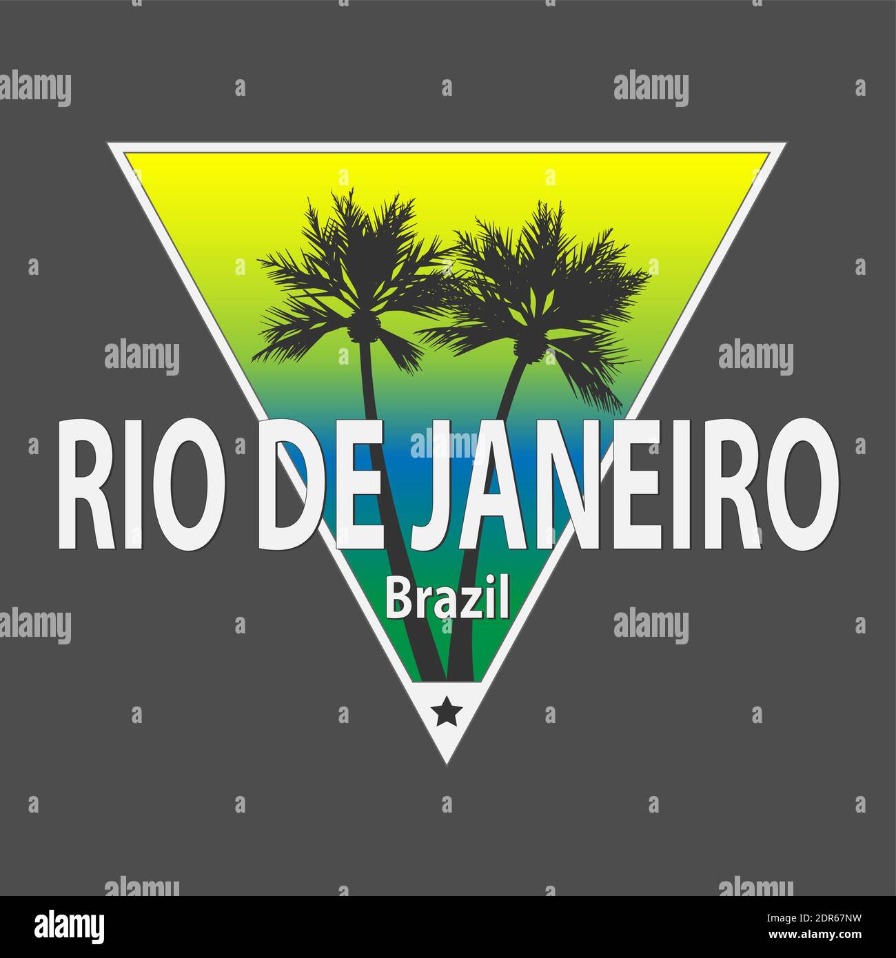 Vector illustration on the theme of surf and surfing in Brazil, Rio de ...