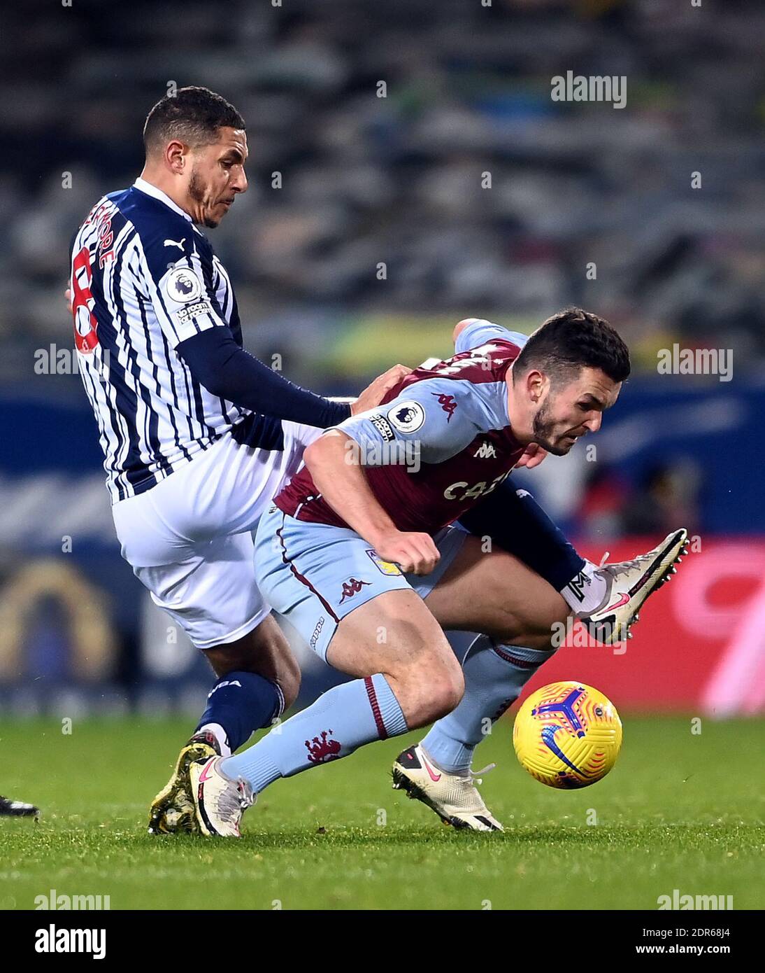 West Bromwich Albion's Jake Livermore (left) and Aston Villa's John ...