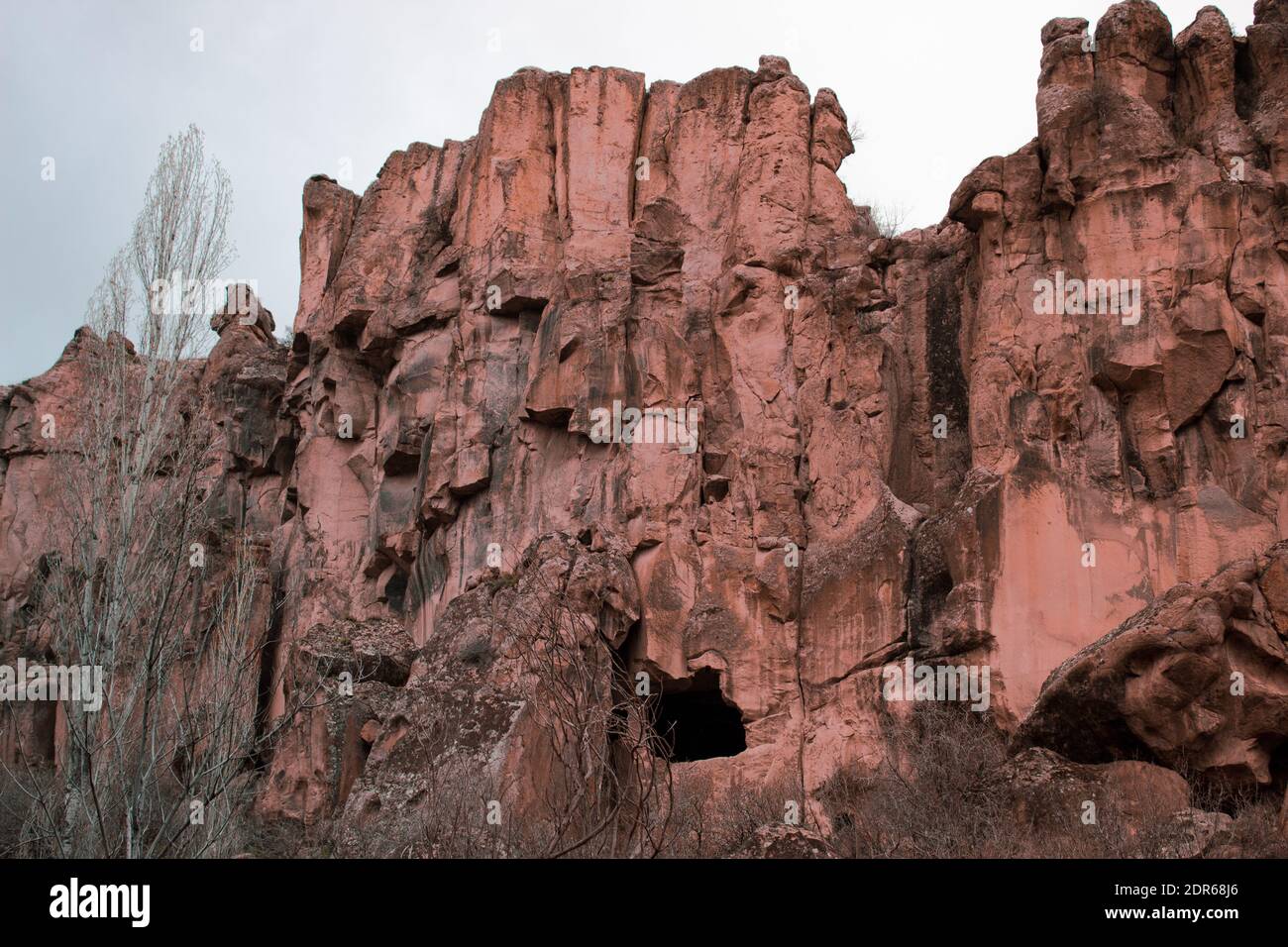 Cappadocia Turkey. Cave houses built into the soft volcanic rock of ...