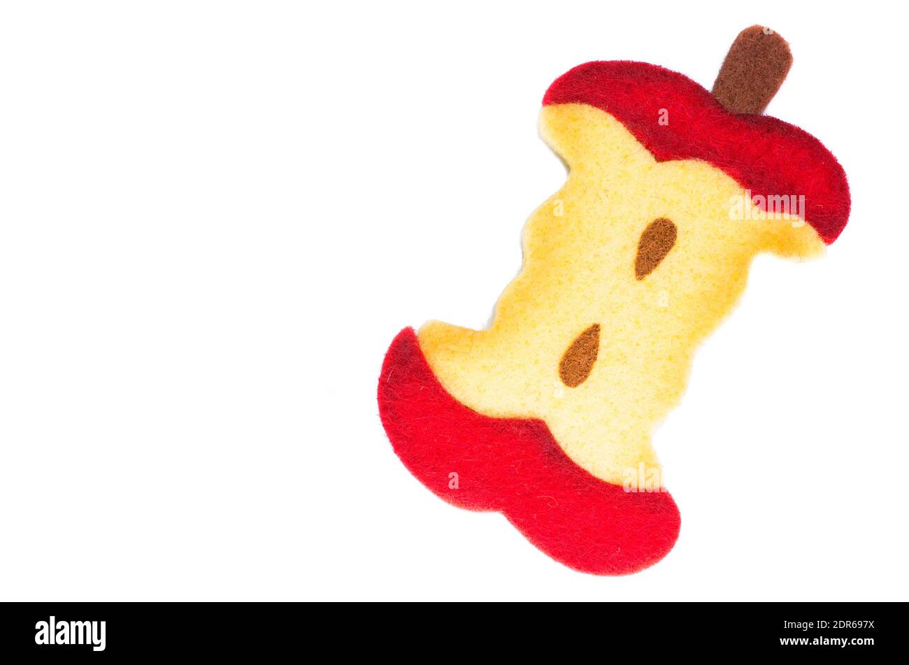 A handmade felt apple core isolated on white background Stock Photo - Alamy