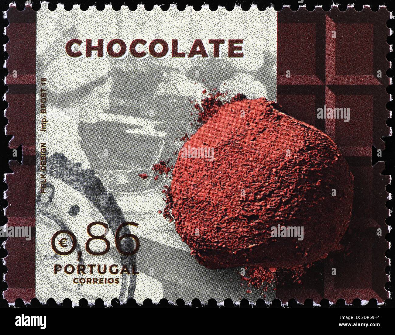 Celebration of chocolate on portuguese postage stamp Stock Photo - Alamy
