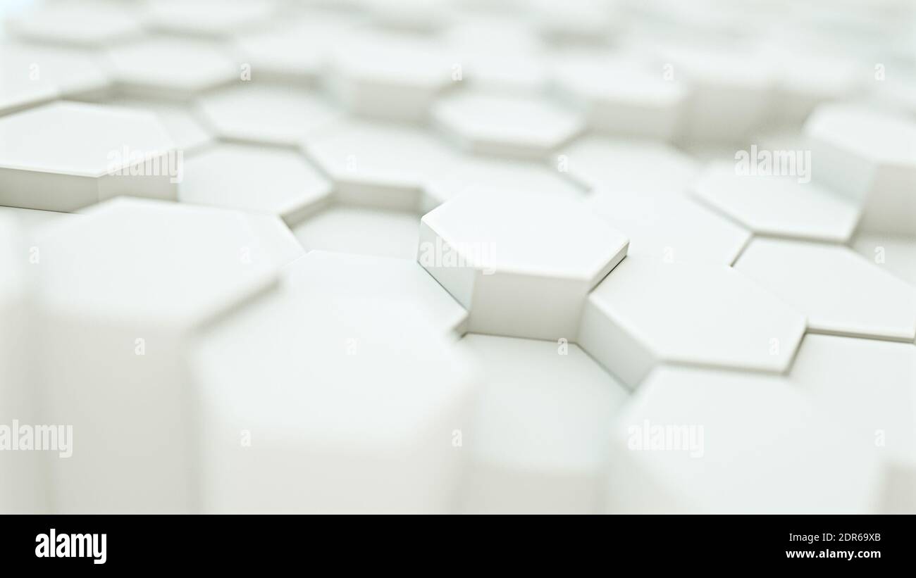 Uneven white hexagon array pattern Stock Photo - Alamy