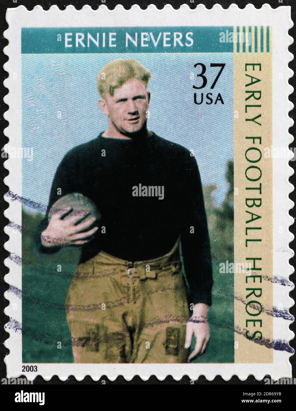 Early football hero Ernie Nevers on american stamp Stock Photo - Alamy