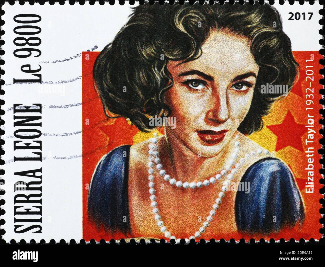 Elizabeth Taylor portrait on postage stamp Stock Photo - Alamy
