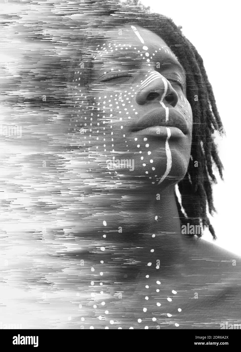 A conceptual portrait of a disappearing face Stock Photo - Alamy