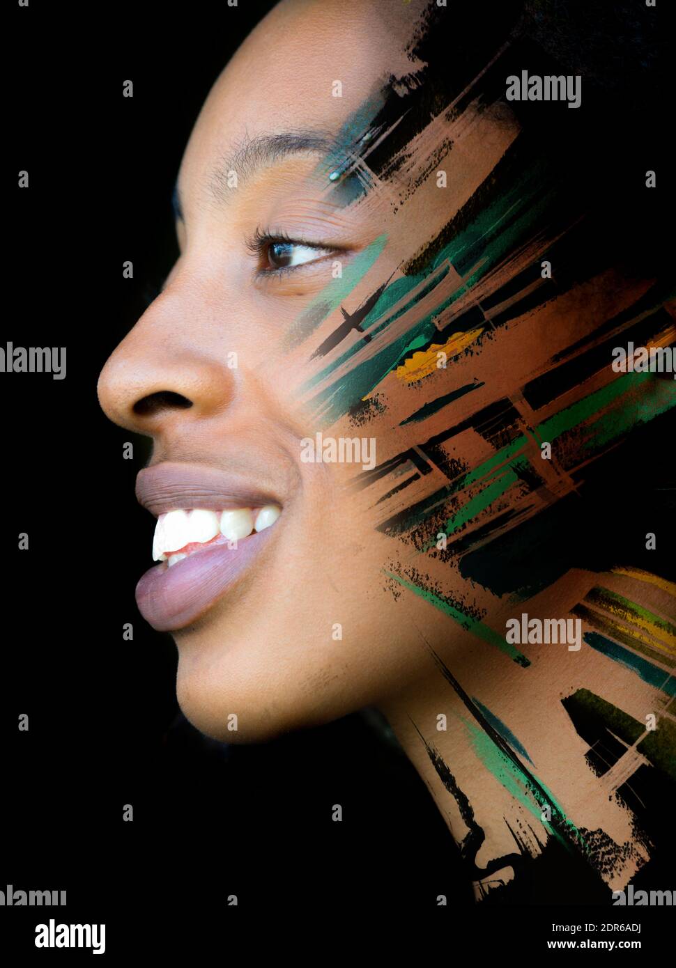 A creative woman's profile portrait Stock Photo - Alamy
