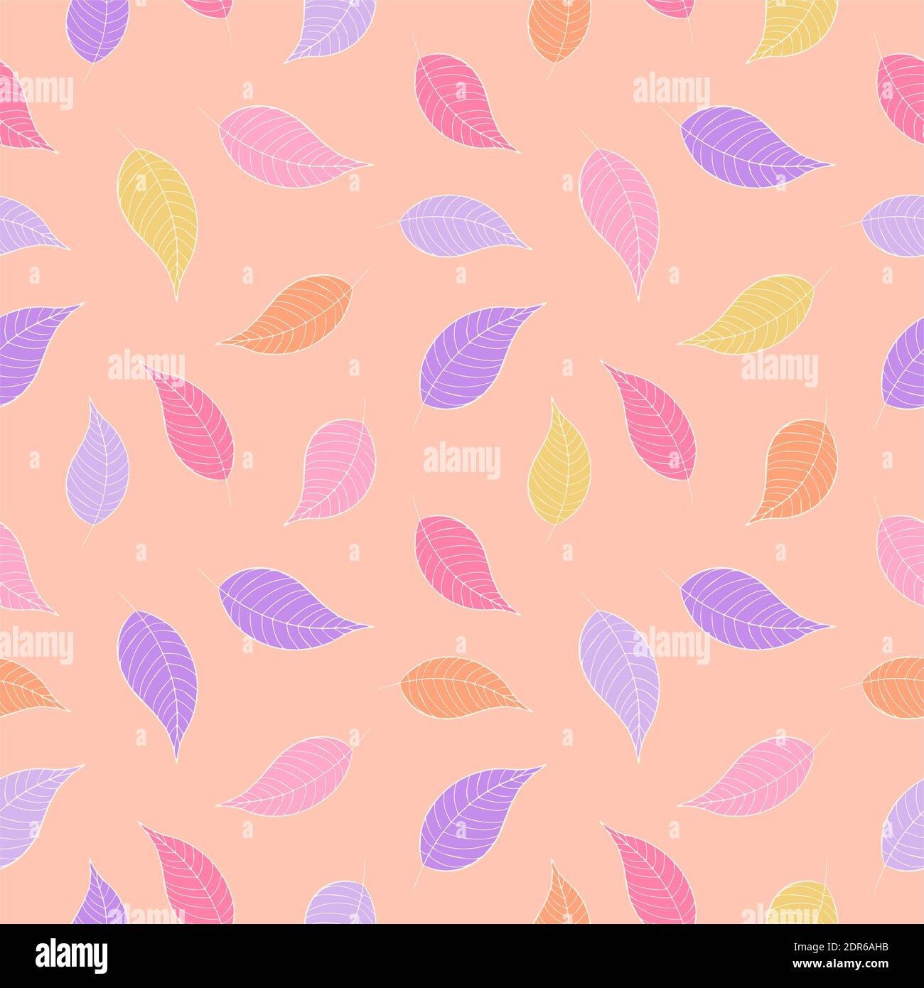 Natural vector seamless pattern. Cute colored leaves Stock Vector Image ...