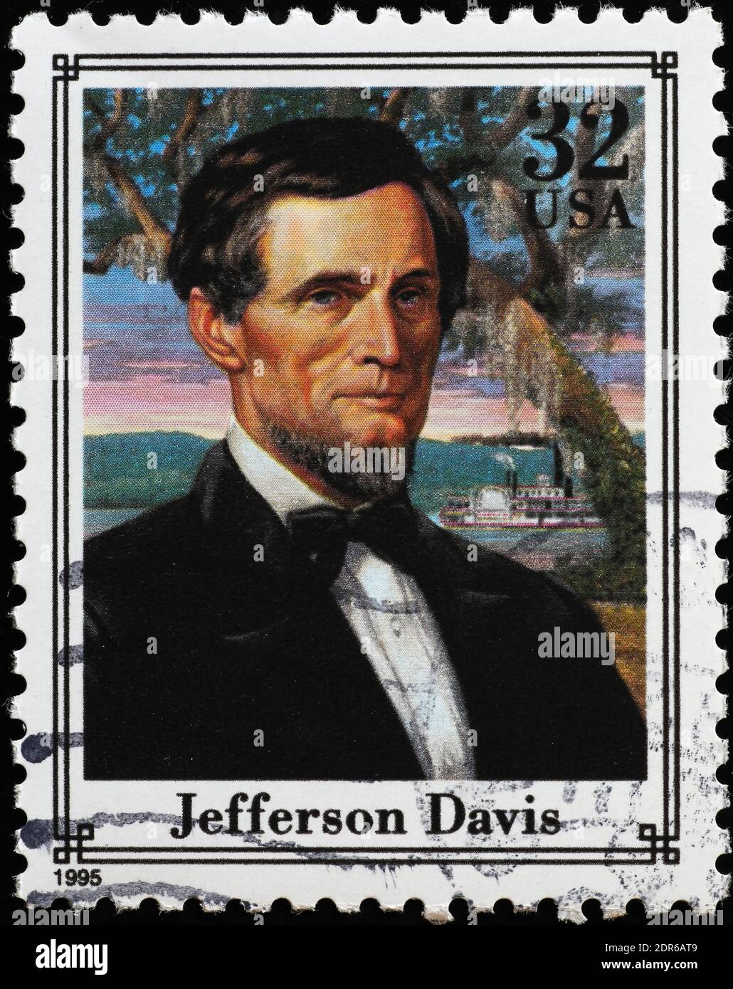 Jefferson Davis portrait on american postage stamp Stock Photo - Alamy