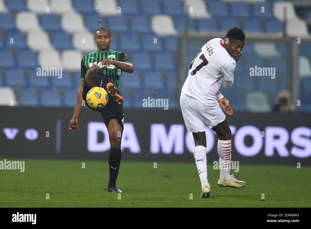 Marlon Santos da Silva Barbosa (Sassuolo)Rafael Leao (Milan) during the ...