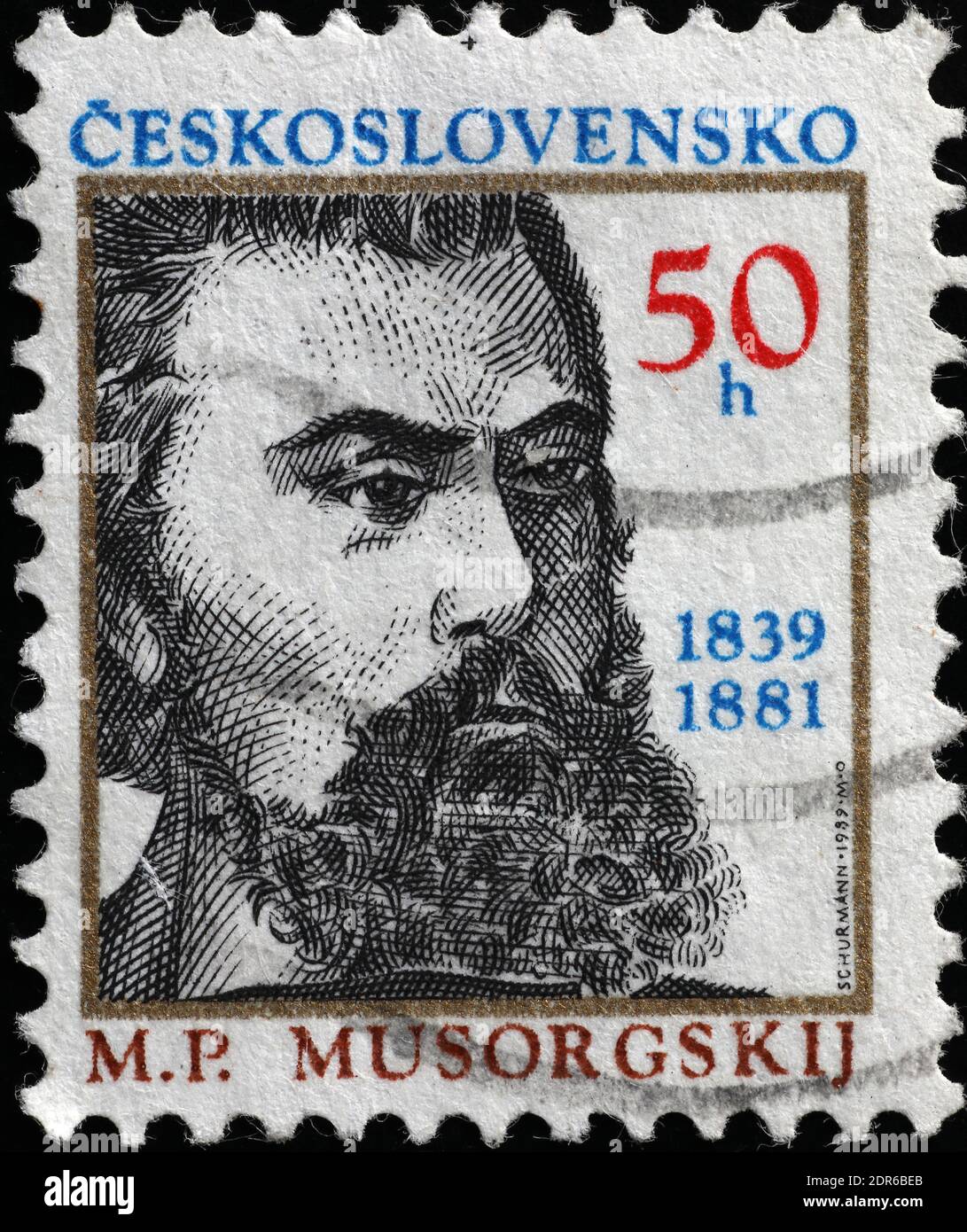 Modest Mussorgsky portrait on postage stamp Stock Photo - Alamy