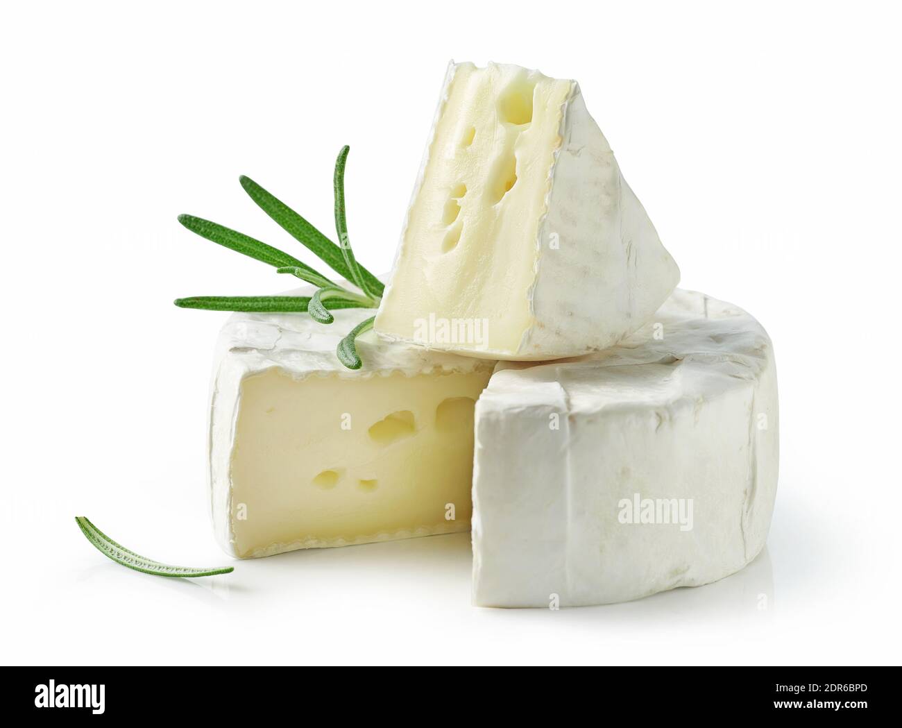 closeup of fresh brie cheese isolated on white background Stock Photo ...