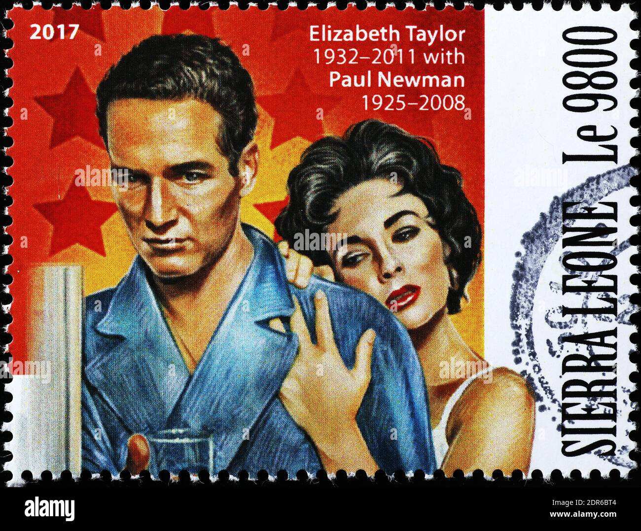 Paul Newman and Elizabeth Taylor on postage stamp Stock Photo - Alamy
