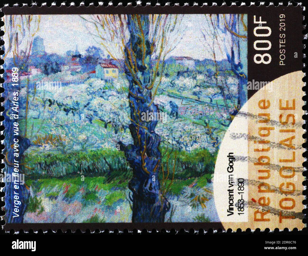 Rural landscape by Vincent Van Gogh on postage stamp Stock Photo - Alamy