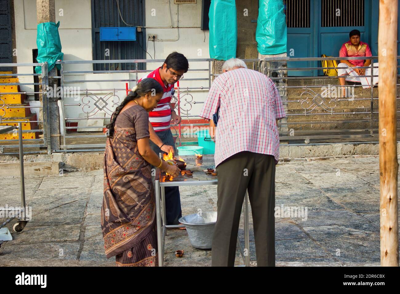 Chennai, South India - October 27, 2018: Hindu devotee performing ...