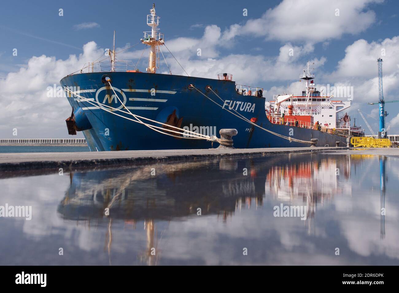 merchant ship in Spain Stock Photo - Alamy