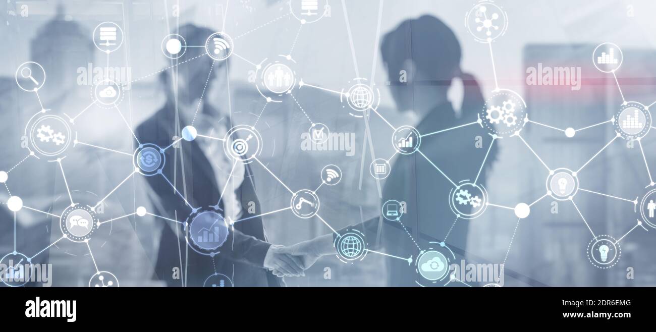 Workflow organisation structure on virtual screen. Business structure ...