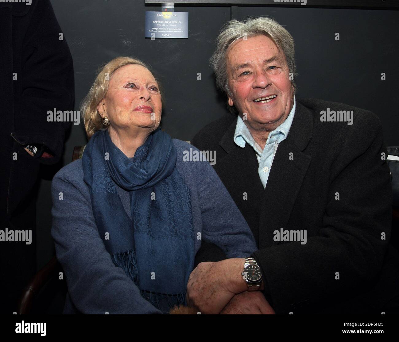 File photo : "Michele Morgan and Alain Delon during the exhibition of ...