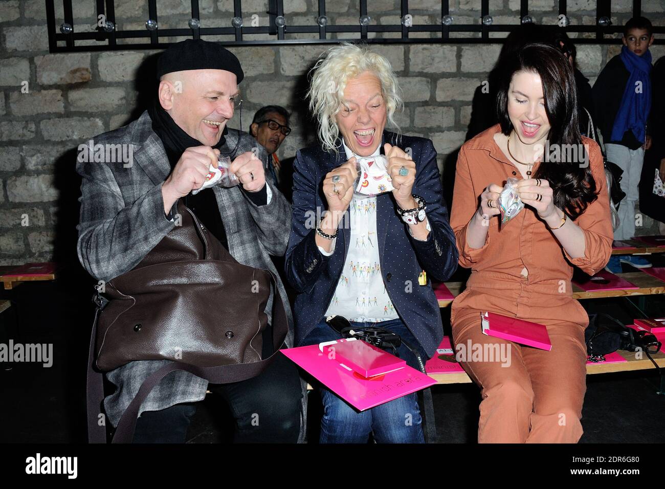 Sascha Lilic, Ellen von Unwerth and Emma Miller attending Manish Arora ...