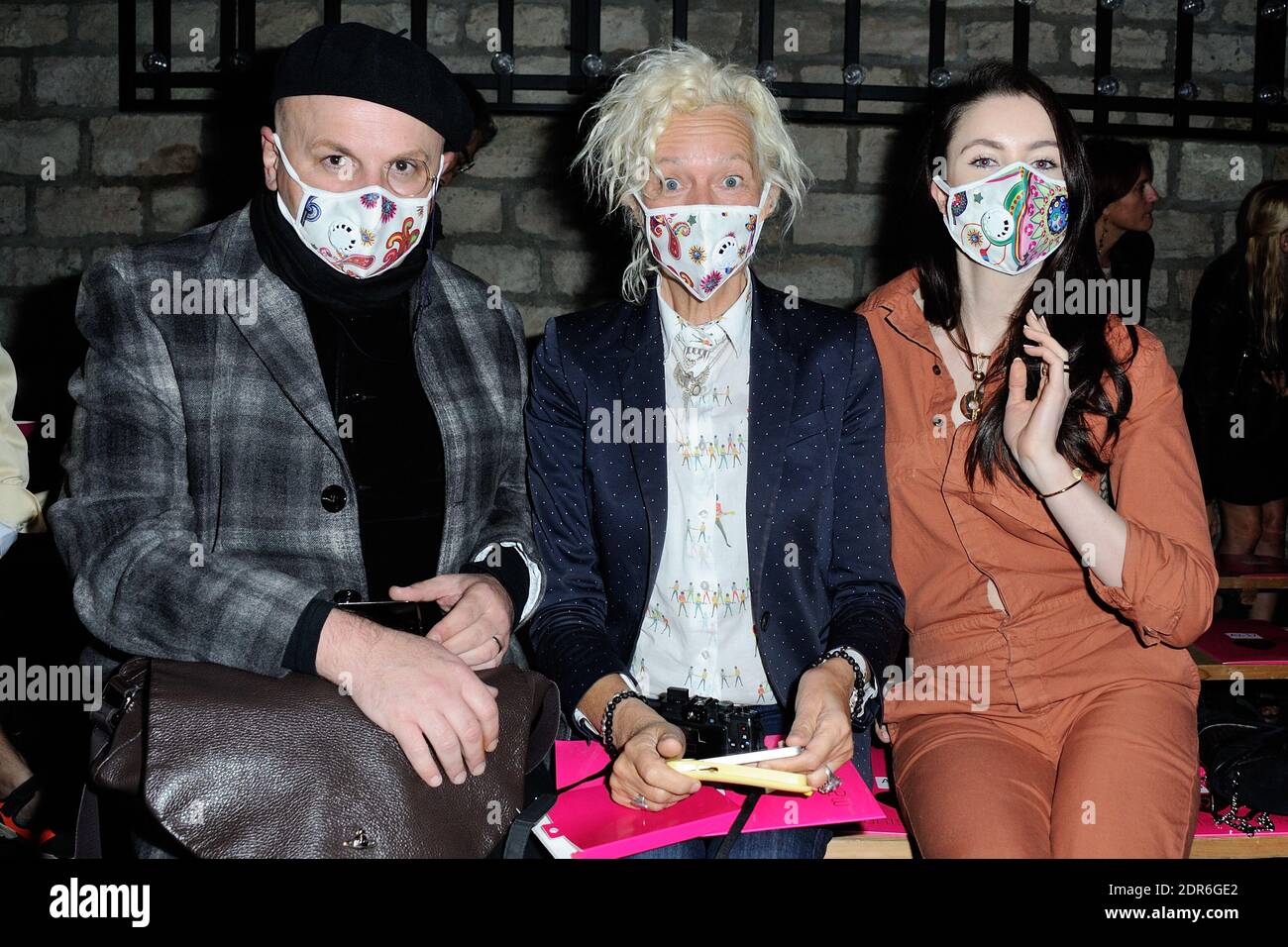 Sascha Lilic, Ellen von Unwerth and Emma Miller attending Manish Arora ...
