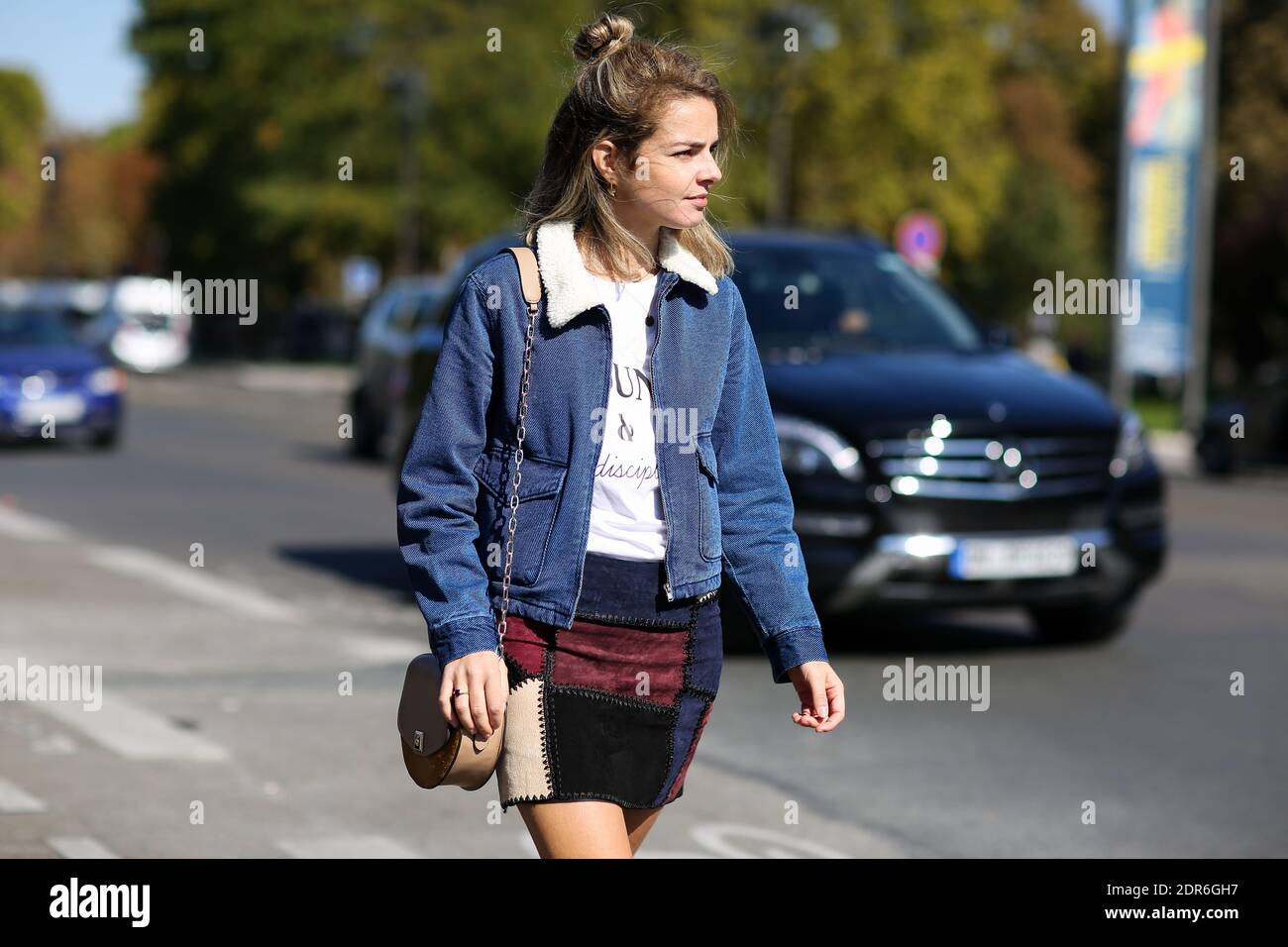 Street style, Mathilde Margail arriving at Guy Laroche Spring Summer ...