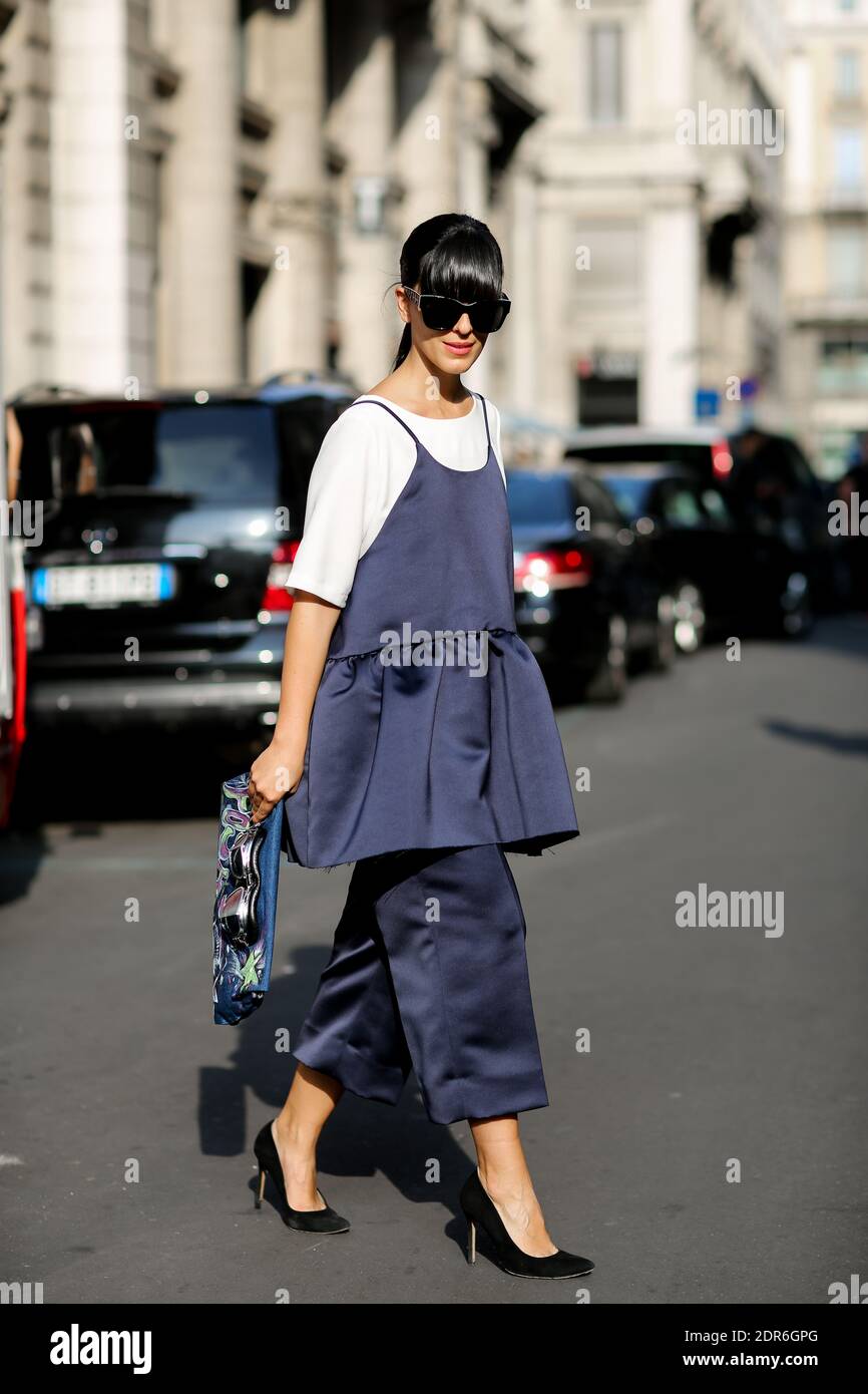 Street style, Laura Comolli arriving at Salvatore Ferragamo Spring ...
