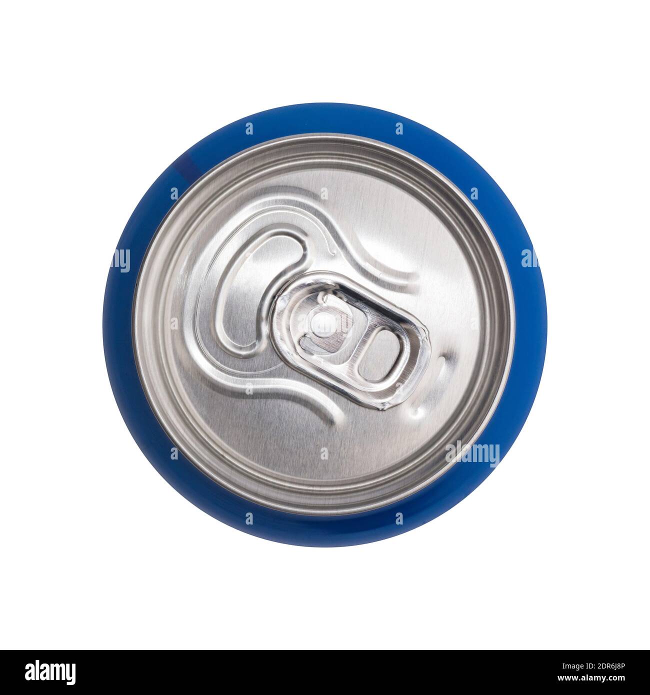 Tin can with a drink isolated on white. View from above Stock Photo - Alamy